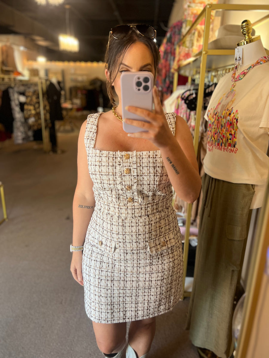 Make A Statement Tweed Dress – Breazy's Boutique